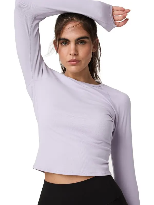 Vuori Long Sleeve Pose Crewneck Shirt - Lavender Ice