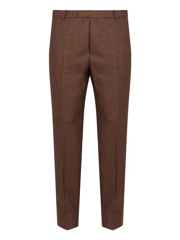 Gucci Wool Houndstooth Trousers - Brown