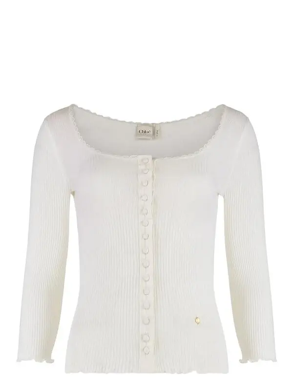 Chloé Cotton Cardigan - White