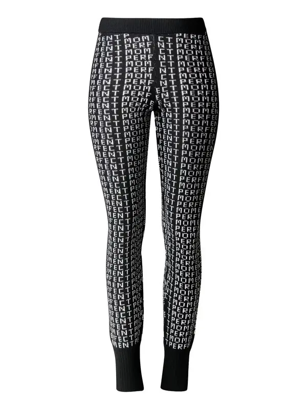 Perfect Moment Monogram Merino Wool Legging - White-black