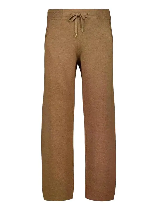 PIACENZA CASHMERE 1733 Drawstring Straight Trousers - Brown