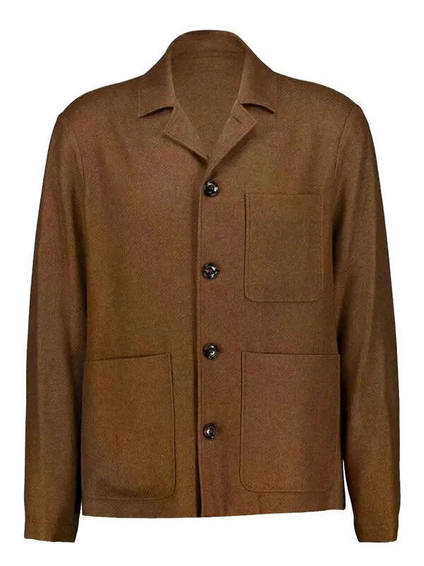 PIACENZA CASHMERE 1733 Button Front Pockets Jacket - Brown