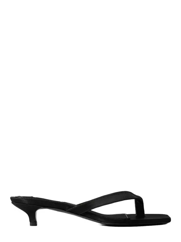 TOTEME Heeled Satin Sandals - Black