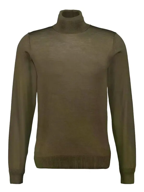 PIACENZA CASHMERE 1733 Shearling Stitch High-neck Sweater - Green