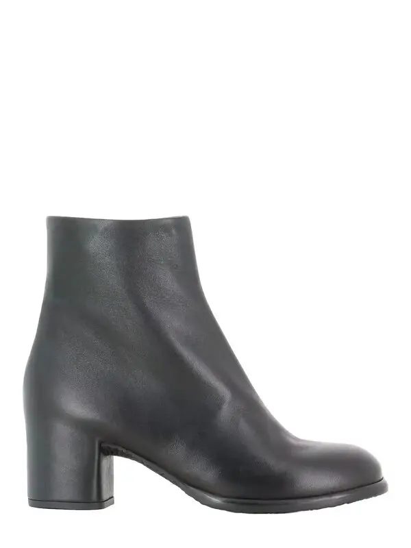 DEL CARLO Leather Ankle Boots - Black