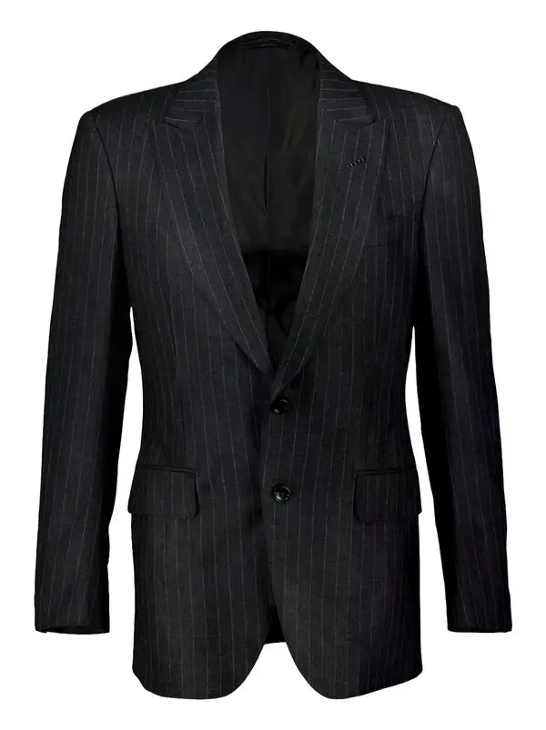 TOM FORD Pinstripe Single-breasted Blazer - Grey