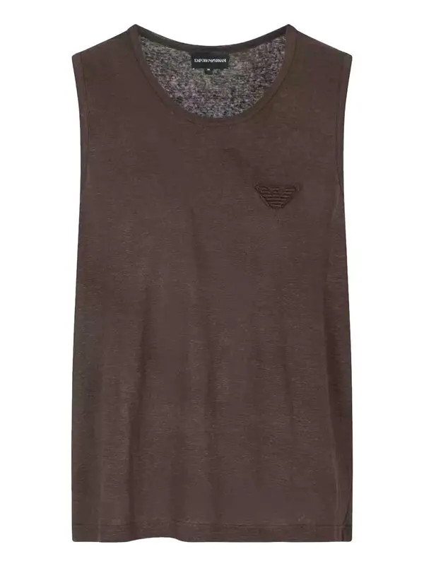 Emporio Armani Embroidered Tank Top - Brown