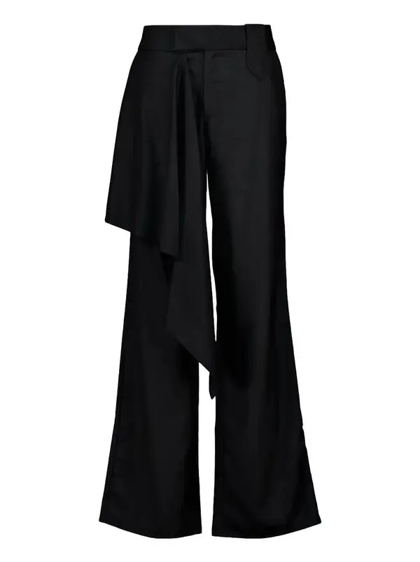 Johanna Ortiz Outlaw Drape-detail Trousers - Black