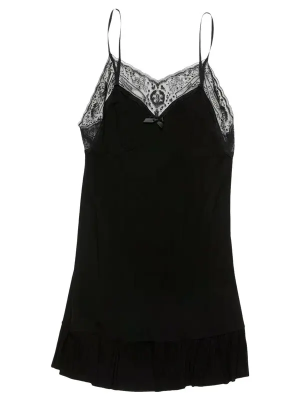 Acne Studios Lace-trim Mini Dress - Black