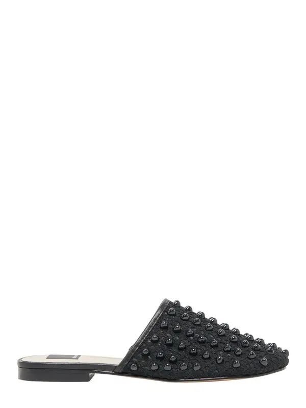 DOLCEVITA Rova Bead Flats - Onyx Beaded Mesh