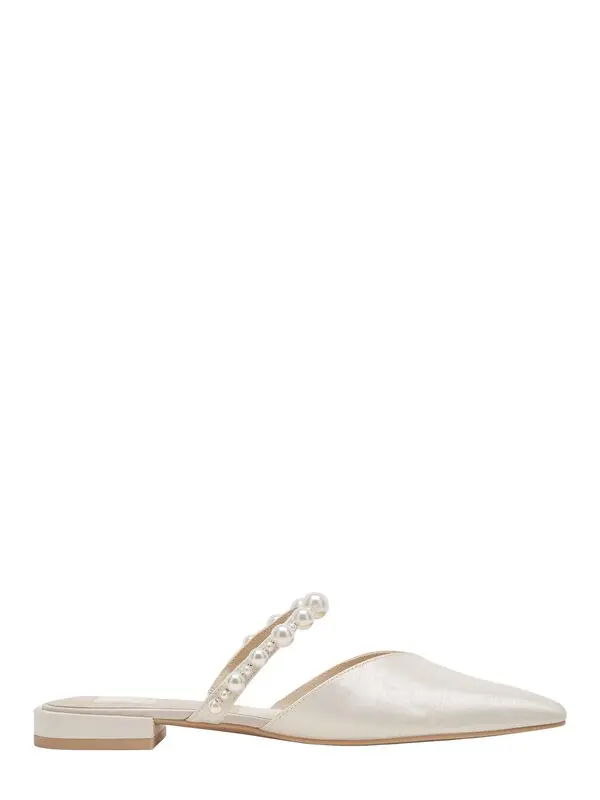DOLCEVITA Kanika Pearl Embellished Flats - Vanilla Pearls