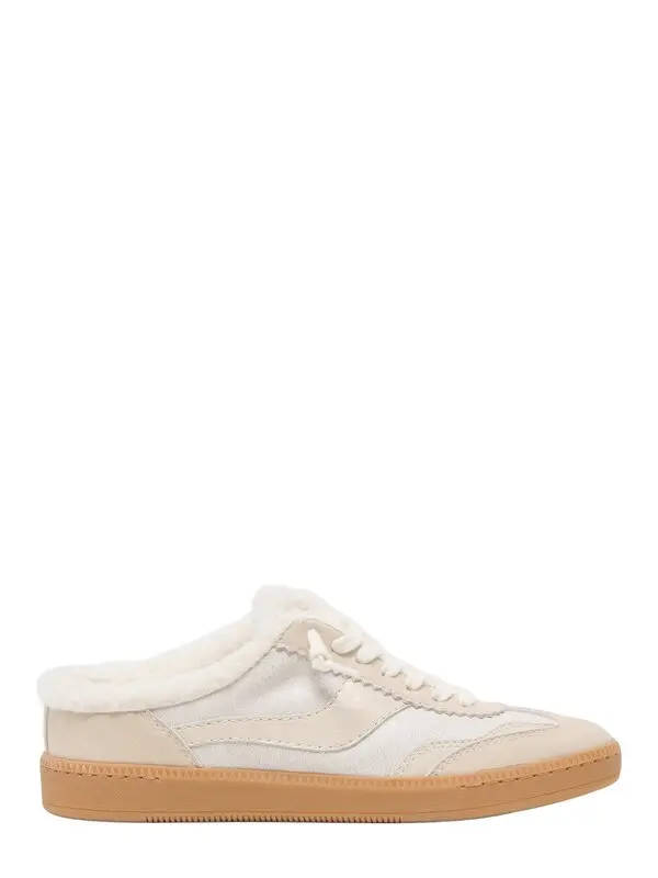 DOLCEVITA Notice Slide Plush Sneakers - Off White Crackled Leather