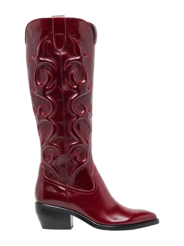 DOLCEVITA Mirla Knee High Boots - Oxblood Leather