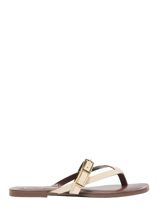 DOLCEVITA Piers Sandals - Beige Croco Embossed Leather