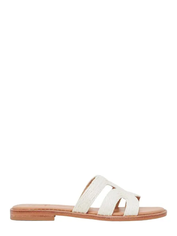 DOLCEVITA Emon Wide Sandals - White Raffia