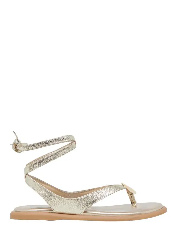 DOLCEVITA Judy Lace-up Sandals - Light Gold Leather