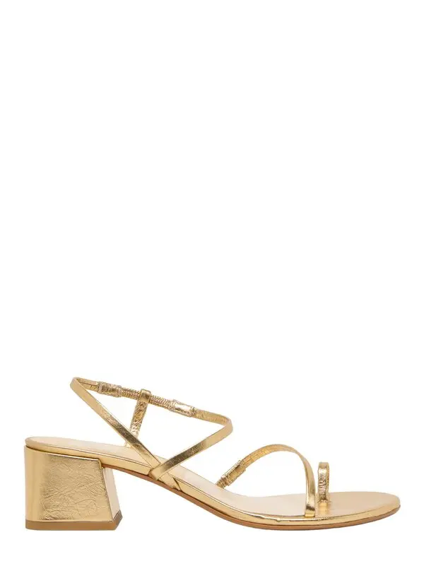 DOLCEVITA Trini Mid-heel Sandals - Gold Leather