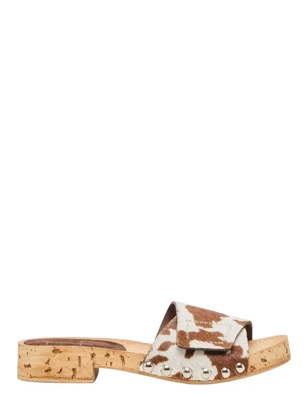 DOLCEVITA Sandy Calf Hair Sandals - Cocoa Taurus Calf Hair