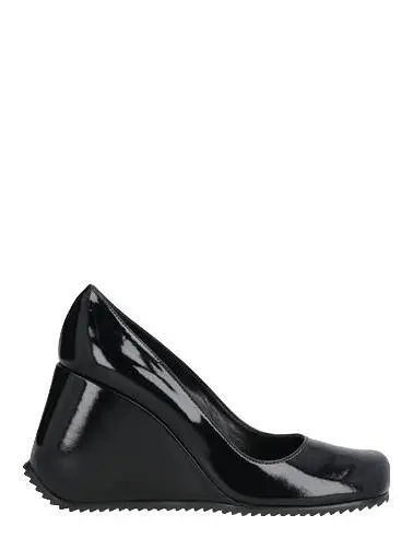 SERGIO ROSSI Patent Leather Wedge Pumps - Black