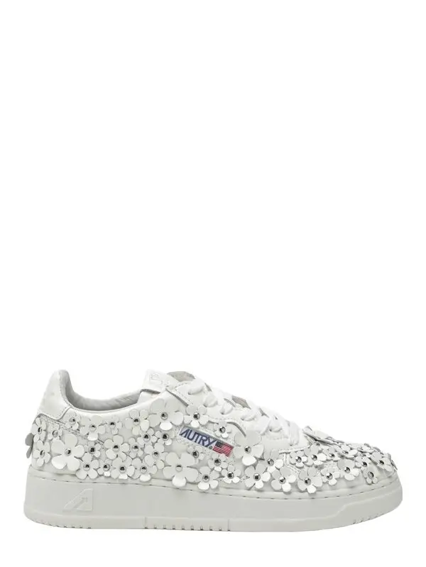 AUTRY Medalist Blooming Leather Sneakers - White