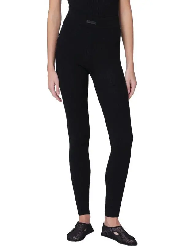 Fear Of God Leggings In Stretch Waffle Fabric - Black