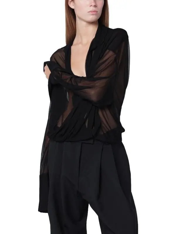 FRANCESCO MURANO Semi-transparent Blouse - Black