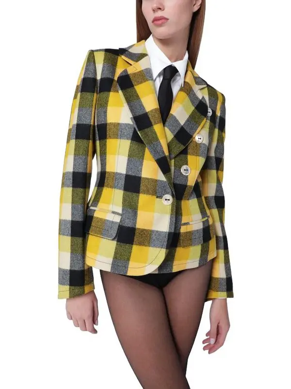 VIVIENNE WESTWOOD Georgia Pixel Check Jacket - Brown