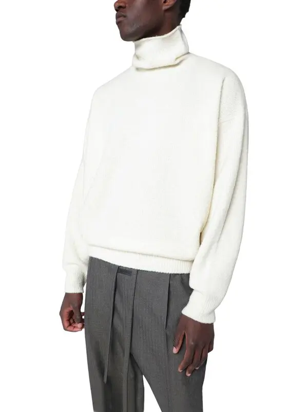 Fear Of God Turtleneck Sweater In Wool Blend - White