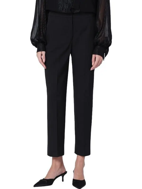 Max Mara Slim Gabardine Trousers - Black