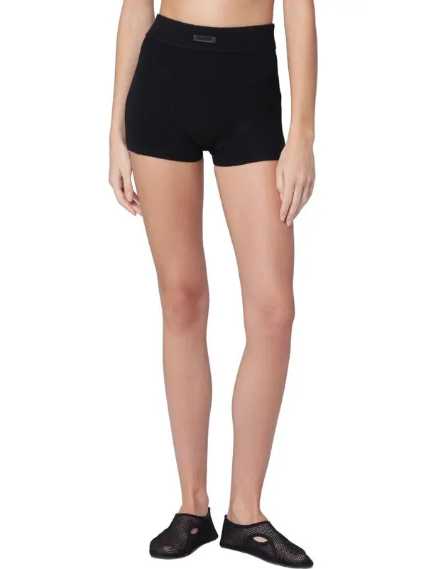 Fear Of God Stretch Waffle Culotte Shorts - Black