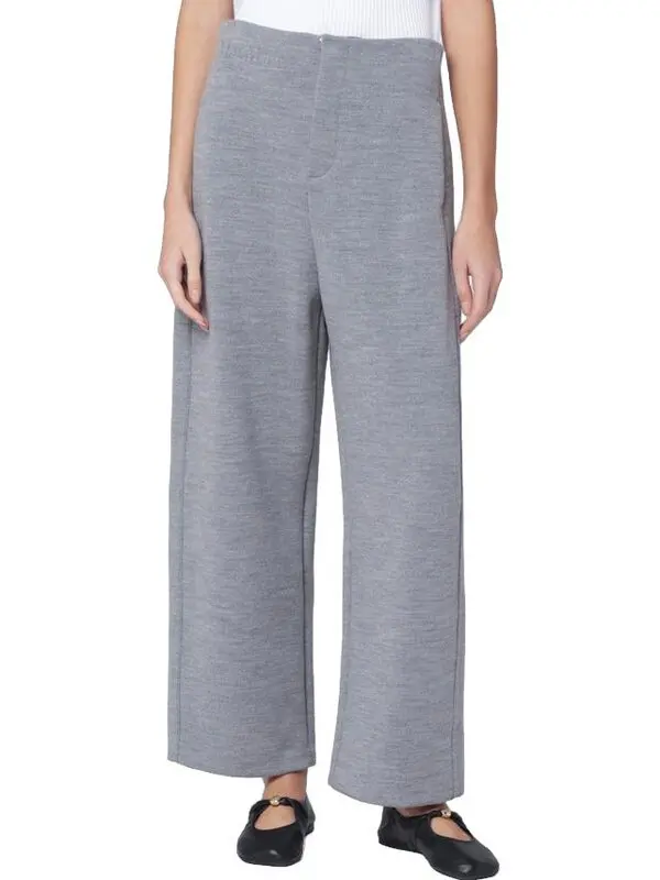 Max Mara Wool-cotton Blend Cropped Trousers - Grey