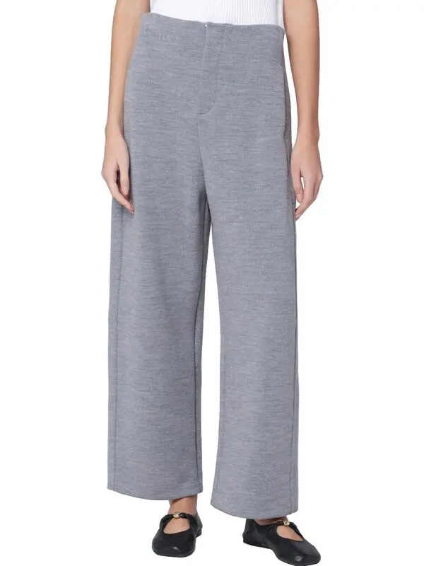 Max Mara Wool-cotton Blend Cropped Trousers - Grey
