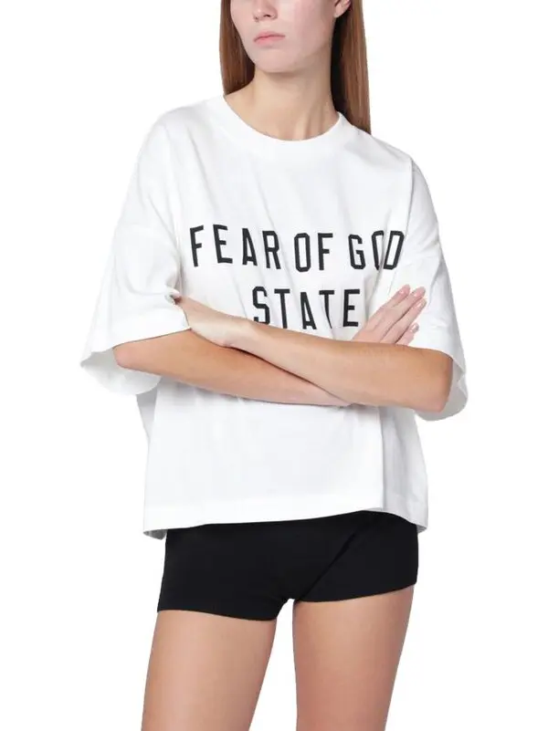 Fear Of God Crewneck T-shirt With Logo - White