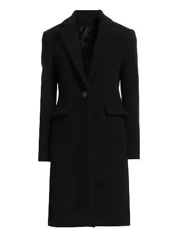 Pinko Wool And Nylon Blend Single-breasted Coat - Black