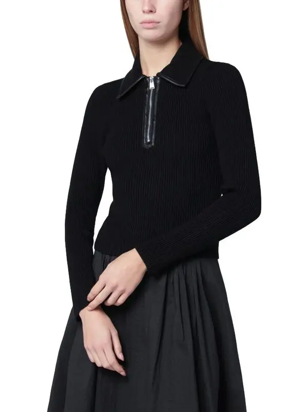 Simkhai Ribbed Livana Polo - Black