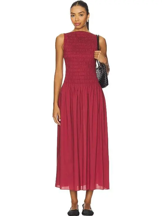 Faithfull The Brand Margot Midi Dress - Rhubarb