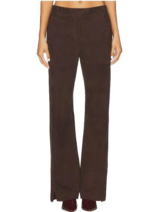 LA LIGNE Suede Albert Trouser - Chocolate
