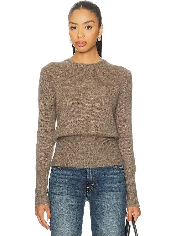 W. CASHMERE Laurel Cinched Waist Sweater - Hazelnut