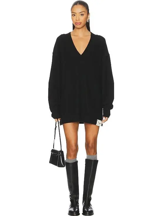 Free People We The Free Chelsea V Neck Tunic - Black Magic
