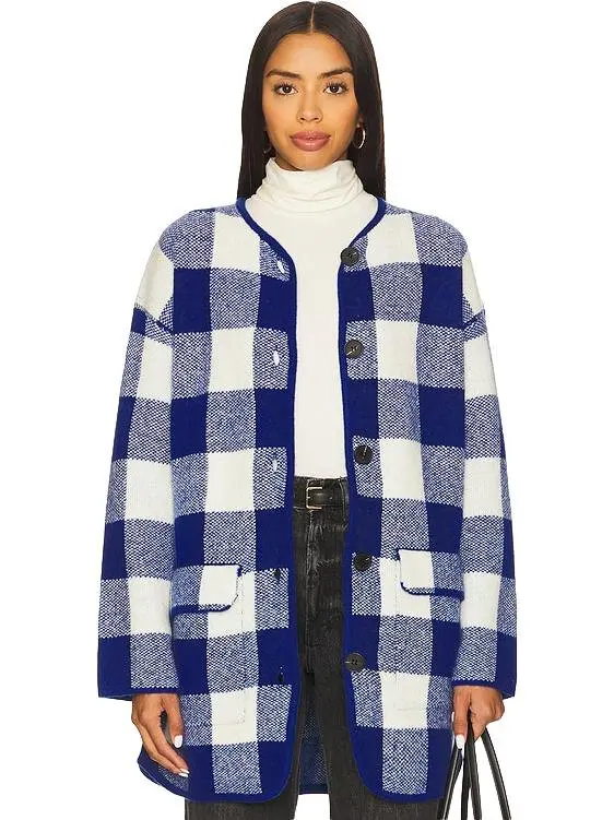 JOHN & JENN BY LINE Jones Cardigan - Blueberry Plaid
