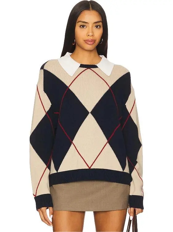 Joe's Jeans Jude Collared Sweater - Navy Multi Argyle