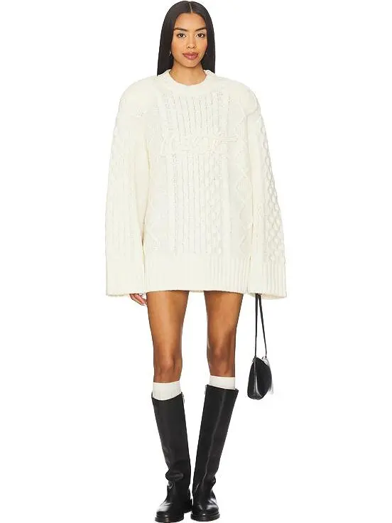 ROTATE BY BIRGER CHRISTENSEN Cornella Crewneck Sweater - Egret
