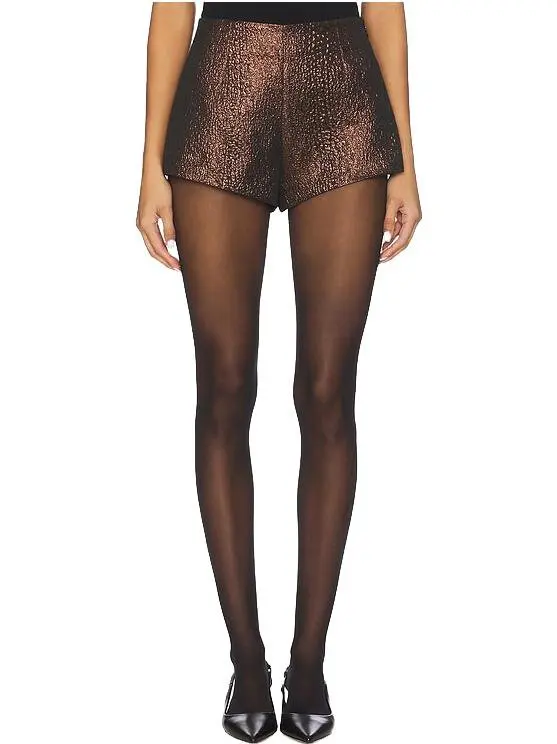 SIMONMILLER Fleur Metallic Shorts - Brown