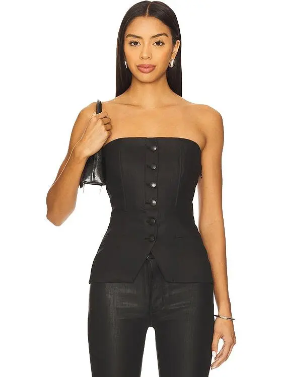 DL1961 Bustier Top - Black Coated