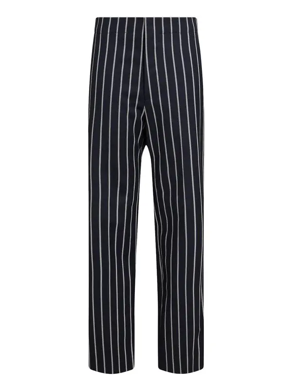 Victoria Beckham Striped Jacquard Tapered Pants - Midnight Blue