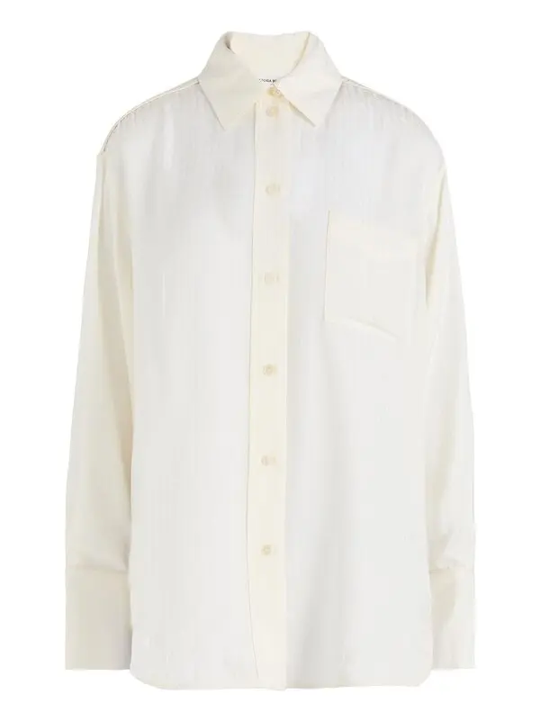Victoria Beckham Satin-jacquard Shirt - Ivory