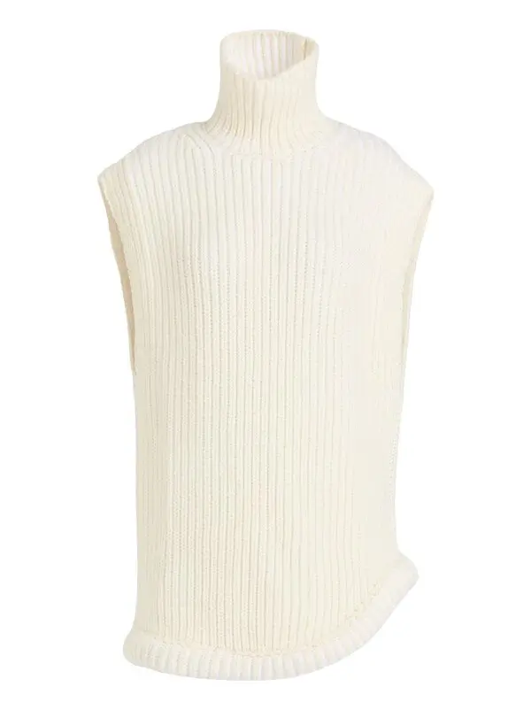 Victoria Beckham Ribbed-knit Turtleneck Vest - Ivory