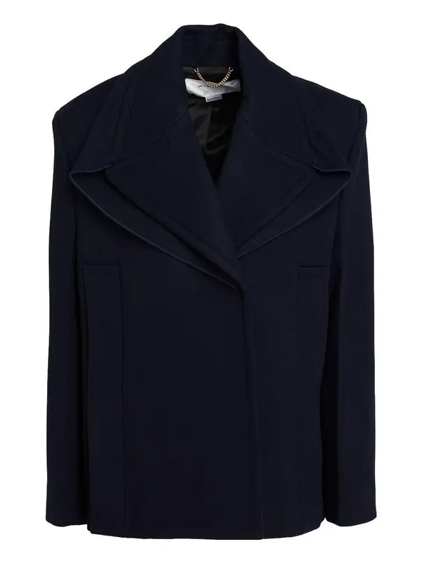 Victoria Beckham Wool-felt Double-breasted Coat - Navy