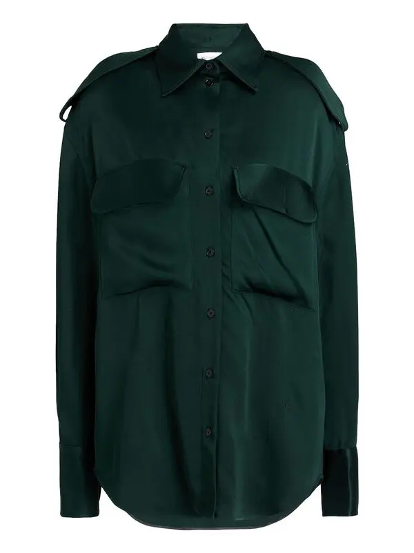 Victoria Beckham Satin Shirt - Forest Green