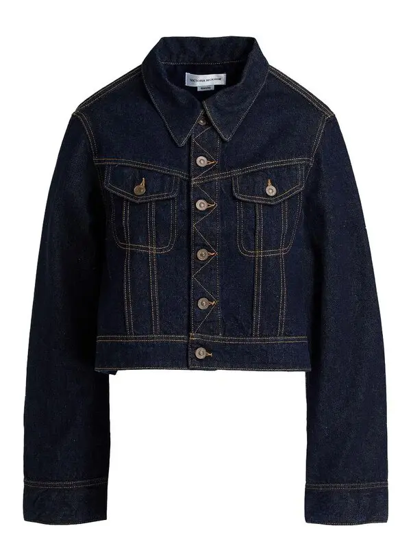 Victoria Beckham Denim Trucker Jacket - Dark Denim